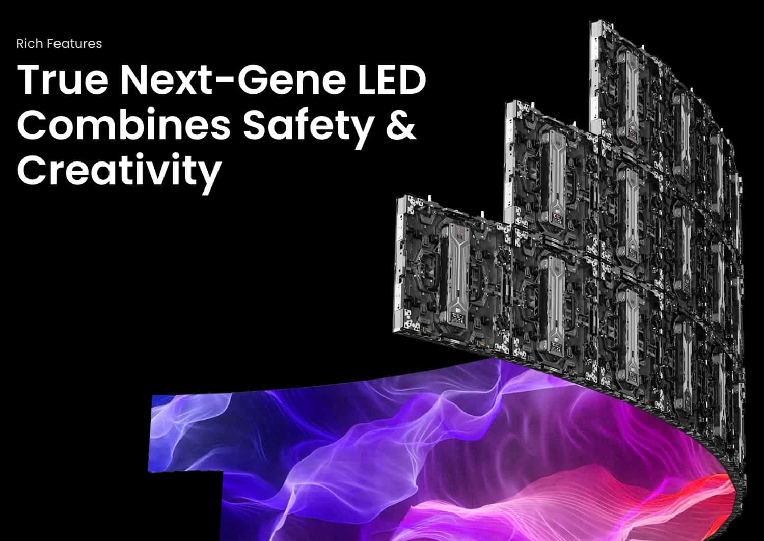 Rent an incredible modular LED screen, high brightness, 1mm pixel